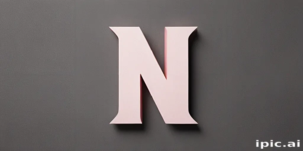 Stylish Pink Letter N on a Textured Gray Background for Branding