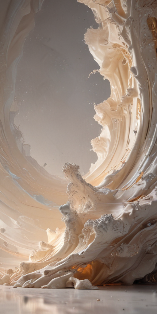 Fluid Creamy Wave Captured in a Moment of Dynamic Motion