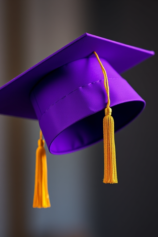 Vibrant Purple Graduation Cap Symbolizing Achievement and Academic ...