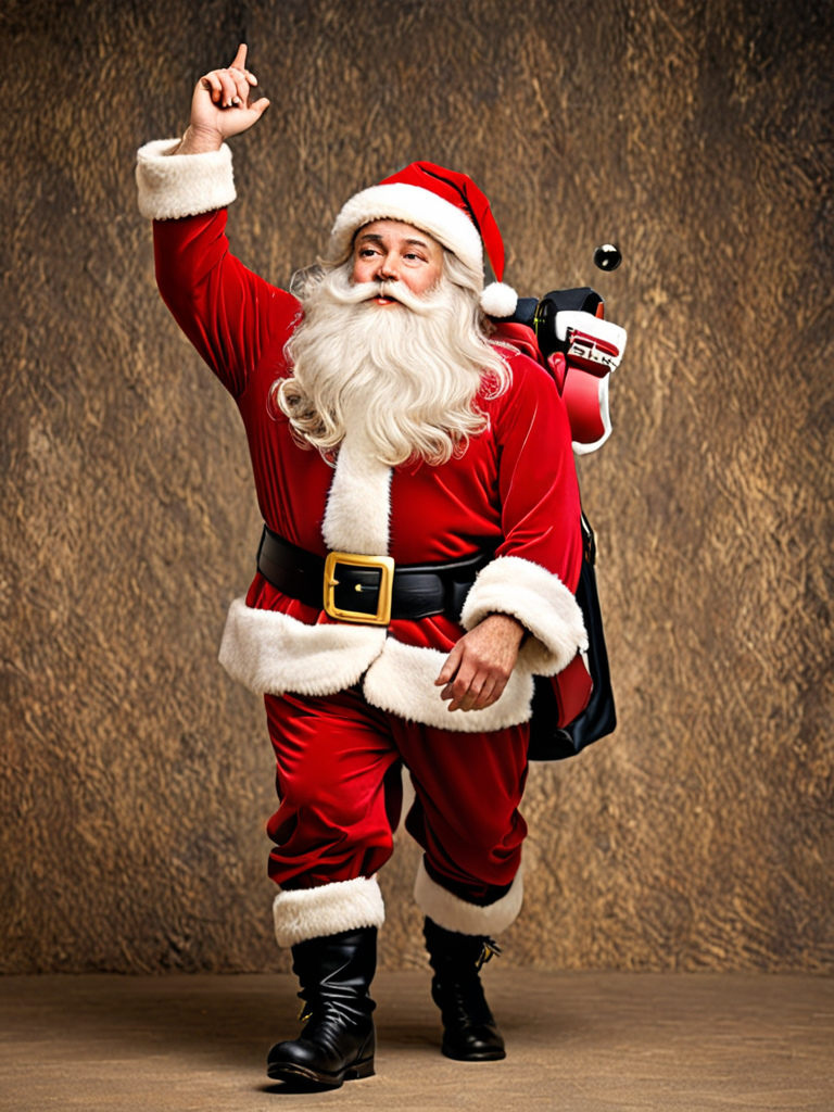 santa dwarf a piggyback