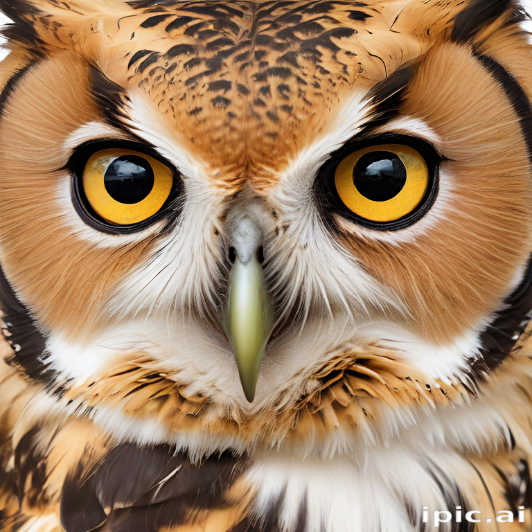 Stunning Close-Up of a Majestic Owl with Striking Yellow Eyes