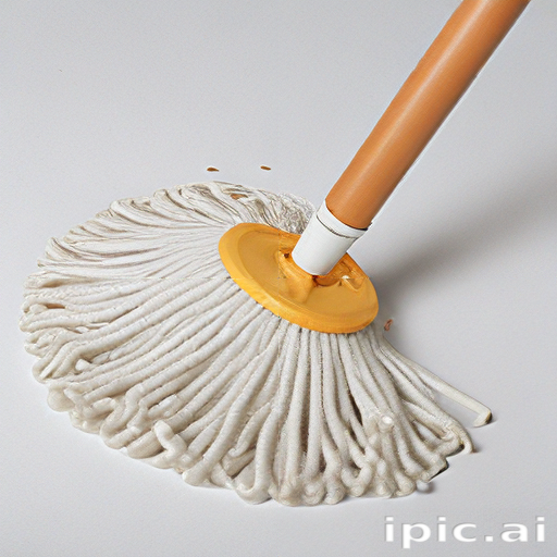 Close-Up of a Clean, White Mop Ready for Effective Floor Cleaning