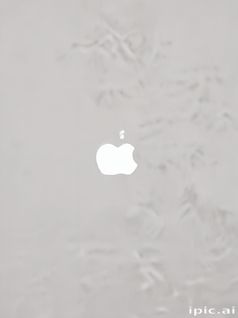 Minimalist Apple Logo Set Against a Soft, Textured Background Design