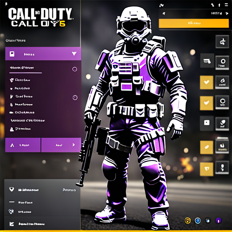 Create a Call of Duty player in purple theme