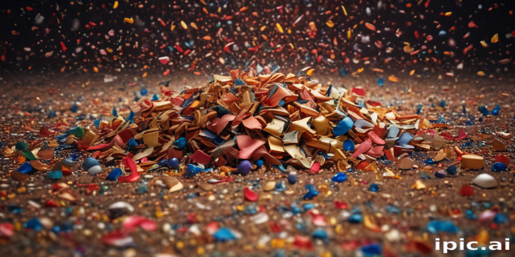 A Colorful Pile of Shimmering Confetti and Decorative Party Materials.