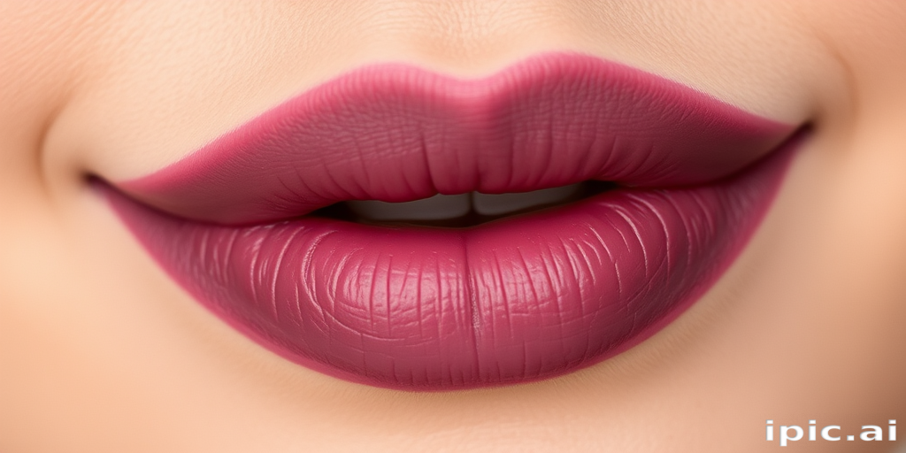Close-Up of Luscious Lips with Deep Berry Color and Smooth Texture
