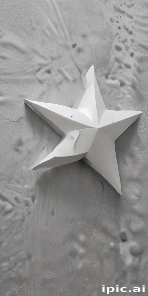 Elegant White Star Sculpture Set Against a Textured Gray Background