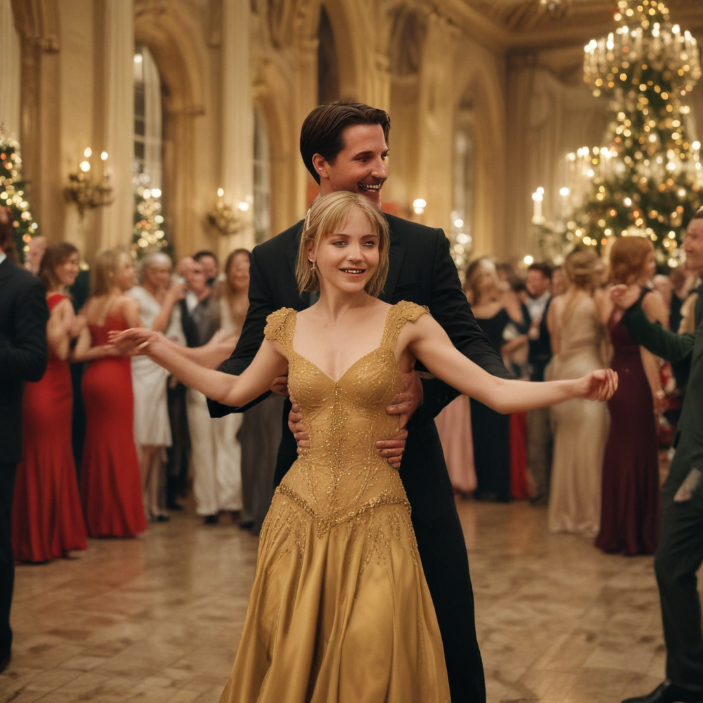 christian bale as bruce wayne and allison mack enjoying a Christmas ...