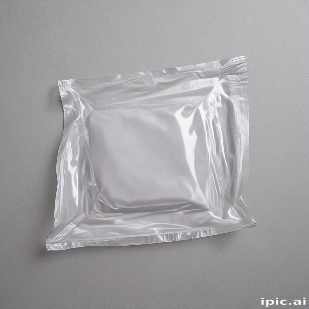 Shiny Silver Packaging: A Glossy, Sealed Plastic Wrapper on Display