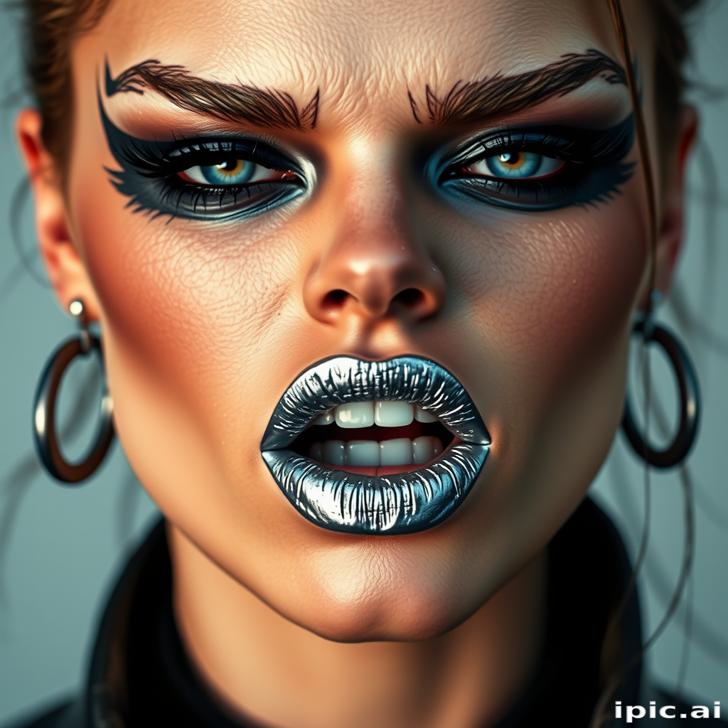 Bold and Striking Beauty: A Close-Up of Edgy Fashion Makeup