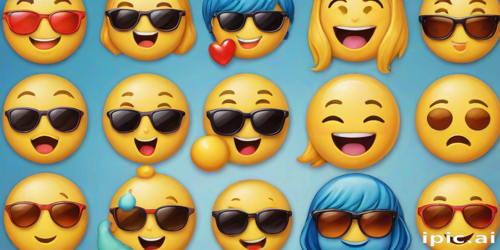 A Colorful Collection of Fun and Expressive Sunglasses-Wearing Emojis ...