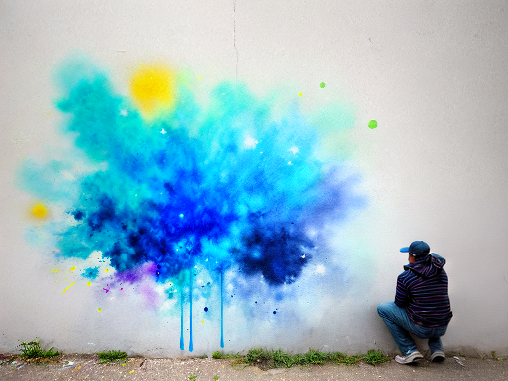 abstract hazy stains wall spray marker grunge street art