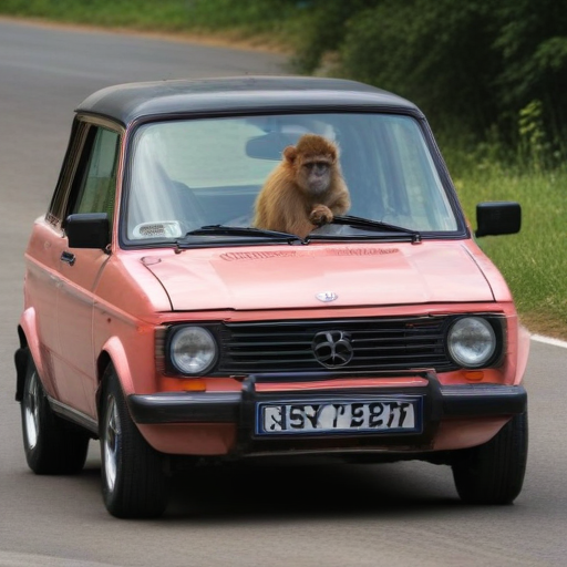 Monkey that drives a car