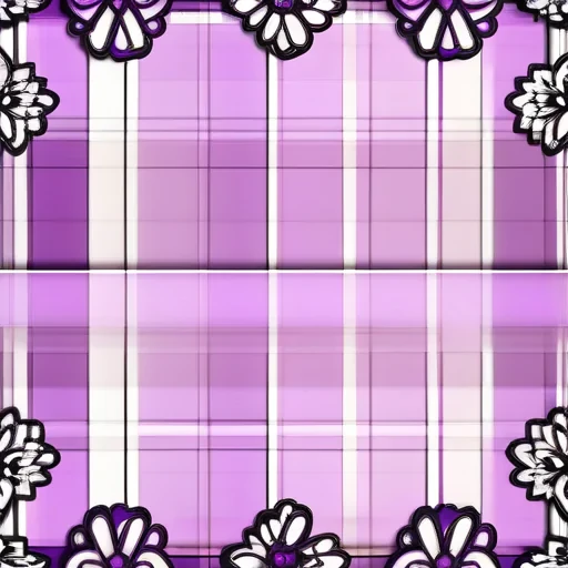 Elegant Purple Plaid Pattern with Floral Accents for Stylish Designs