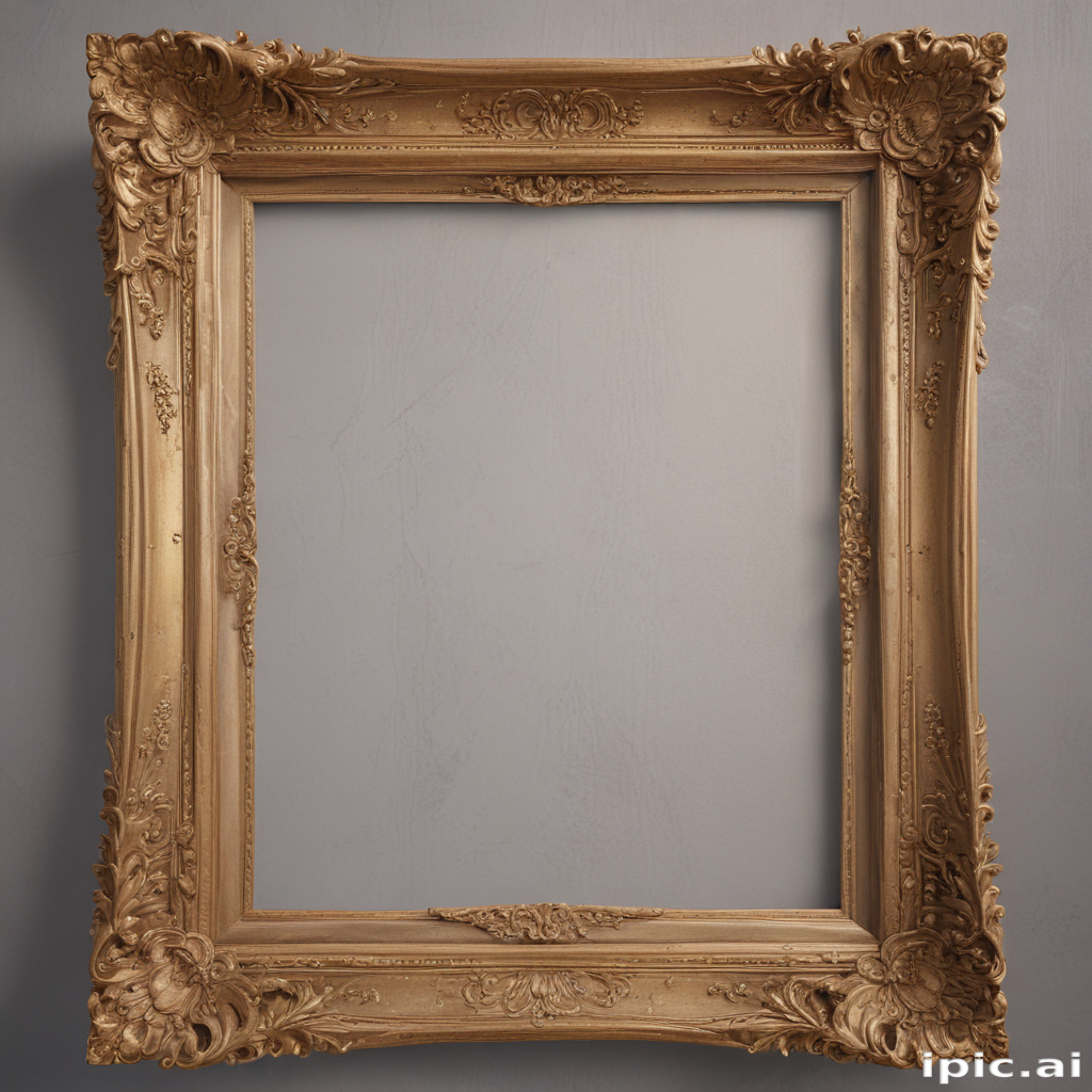 Elegant Vintage Picture Frame with Intricate Designs and Decorative Details