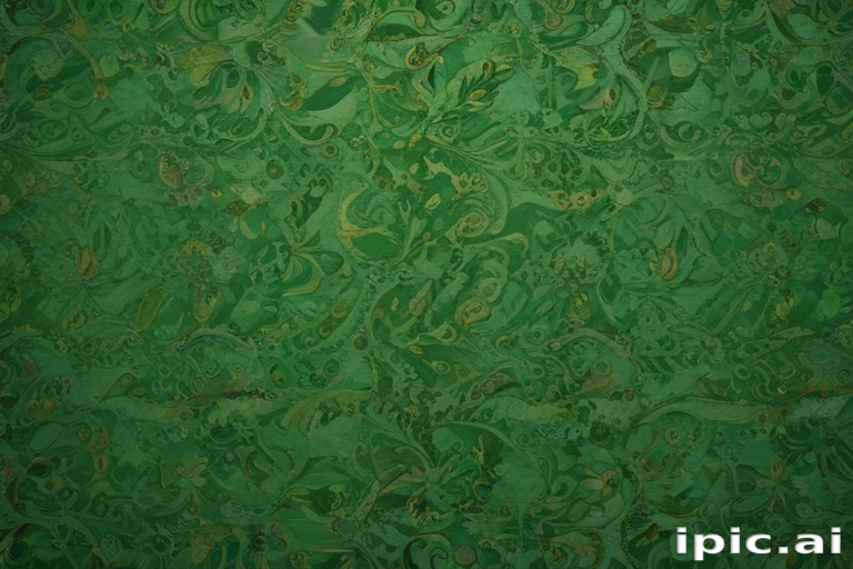 Intricate Green Floral Pattern with Vivid Swirls and Textures ...
