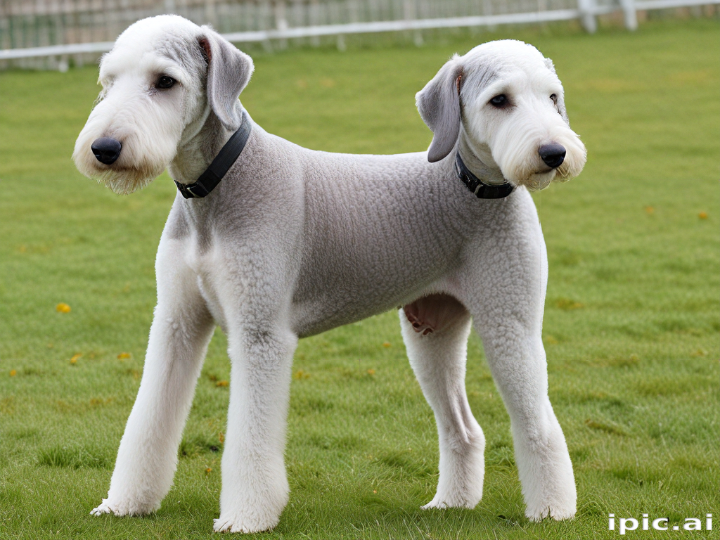 Unique Two-Headed Dog Standing on Grass with a Playful Stance