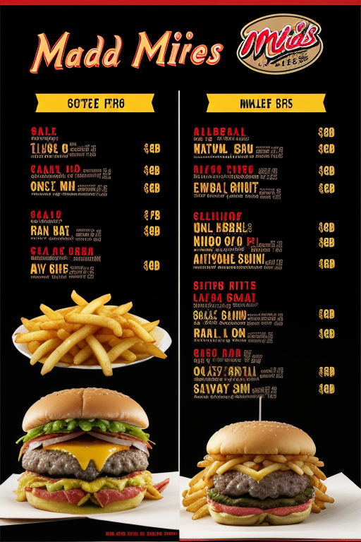 Delicious Menu Featuring Burgers, Fries, and Other Tasty Treats at Madd ...