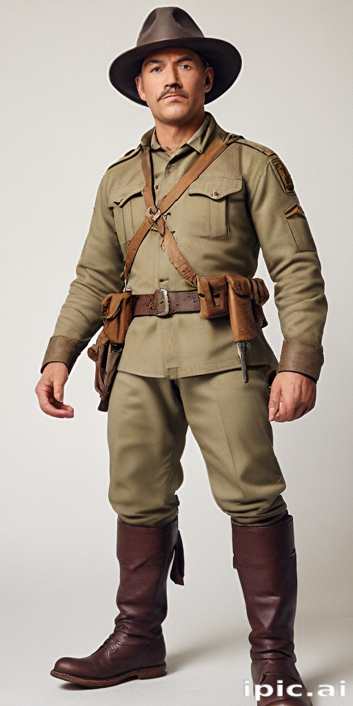Soldier in Historical Military Uniform Ready for Adventure and Exploration