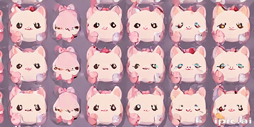 A Whimsical Collection of Cute Pink Animal Characters with Adorable ...