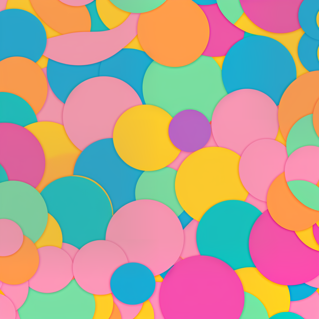 Colorful Collection of Overlapping Circles in Vibrant Shades and Patterns