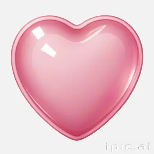 Glossy Pink Heart Symbol Representing Love and Affection in Design
