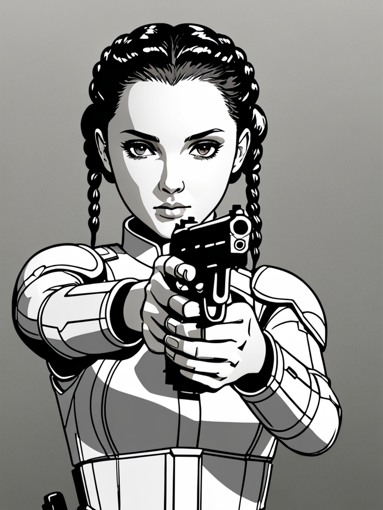 Padmé Amidala, anime, manga, 2d, ghibli, ghost in a shell, black and ...