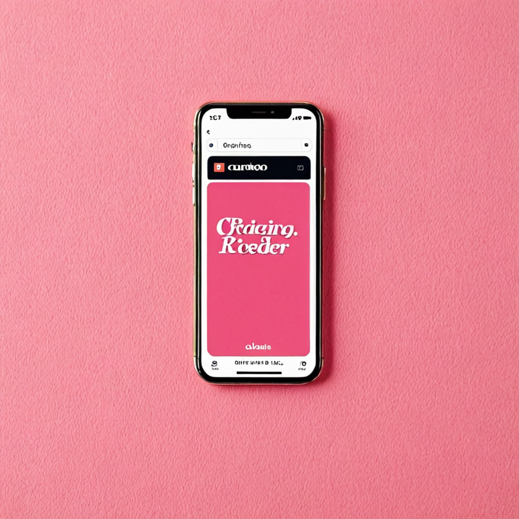 a pink advertisement layout
