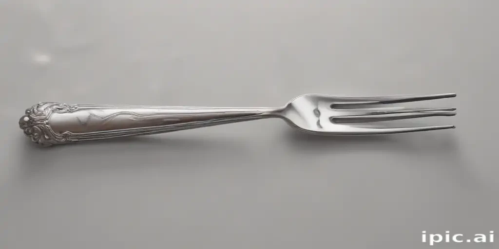 Elegant Silver Fork with Intricate Design on the Handle Surface