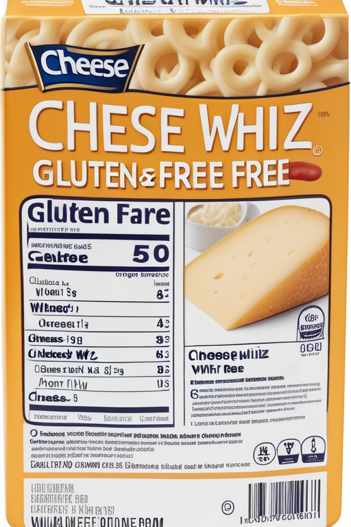 Cheese Whiz Packaging Featuring Gluten-Free Label and Nutritional ...