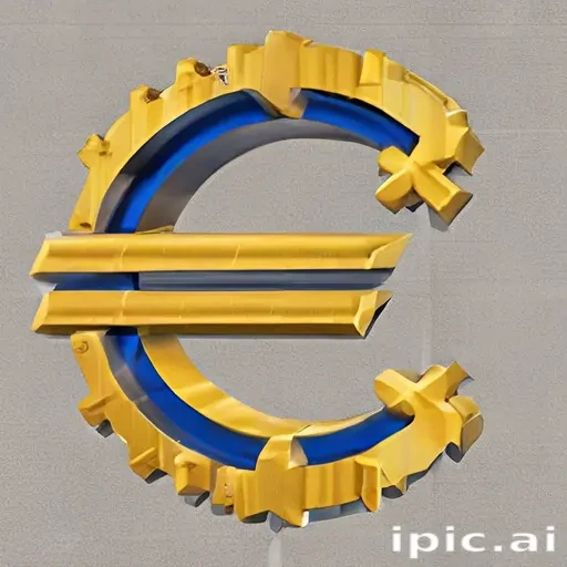 Stylized Euro Symbol with Golden and Blue Colors Representing Currency ...