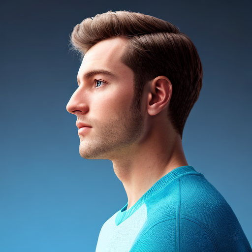 photo realistic profile picture of a man with the initials B P in a ...