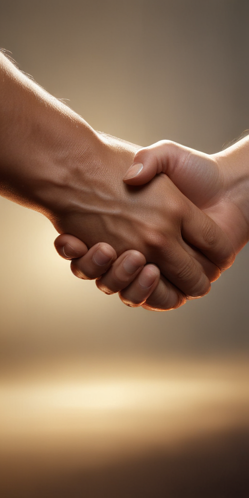 Two Hands Coming Together in a Gesture of Unity and Trust