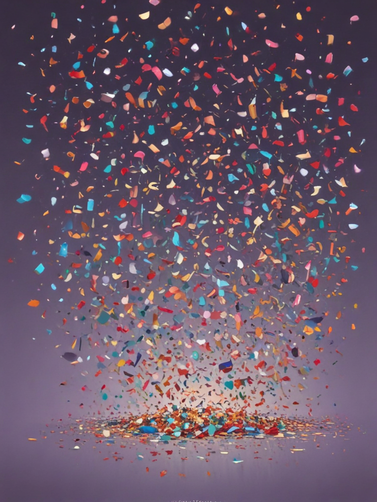 Colorful Confetti Shower Creating a Vibrant and Festive Atmosphere Below