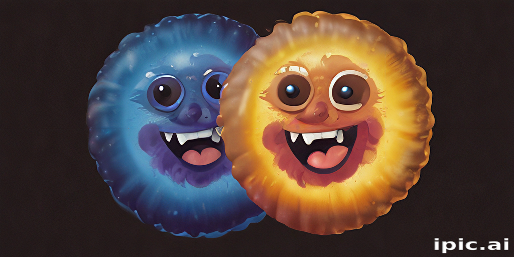 Two Colorful, Joyful Characters with Big Smiles and Playful Expressions