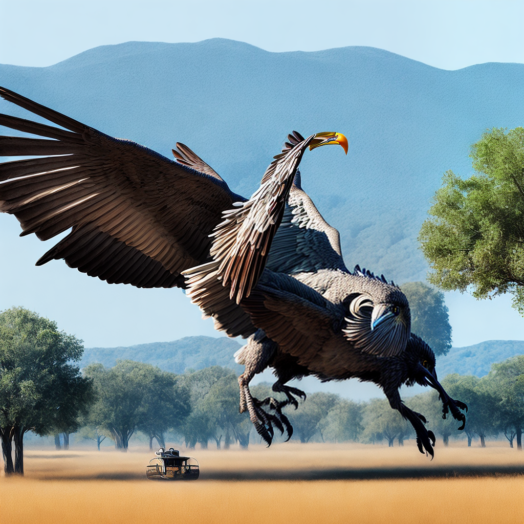 A flying carriage with wings, ultra realistic