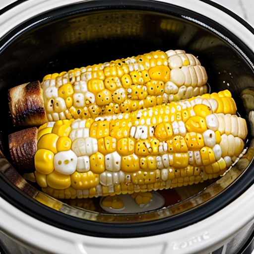 Delicious Corn on the Cob Cooking in a Slow Cooker for a Savory Treat