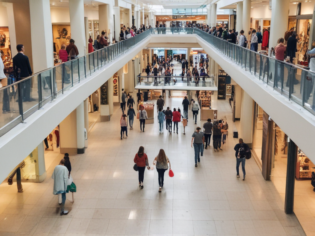 people shopping at the mall