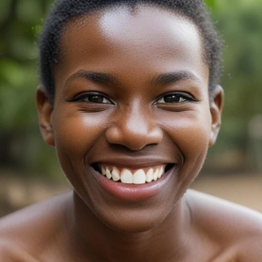 Face of an African smiling