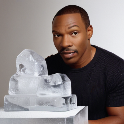 Eddie murphy making a large ice scultpture that looks like eddie murphy ...