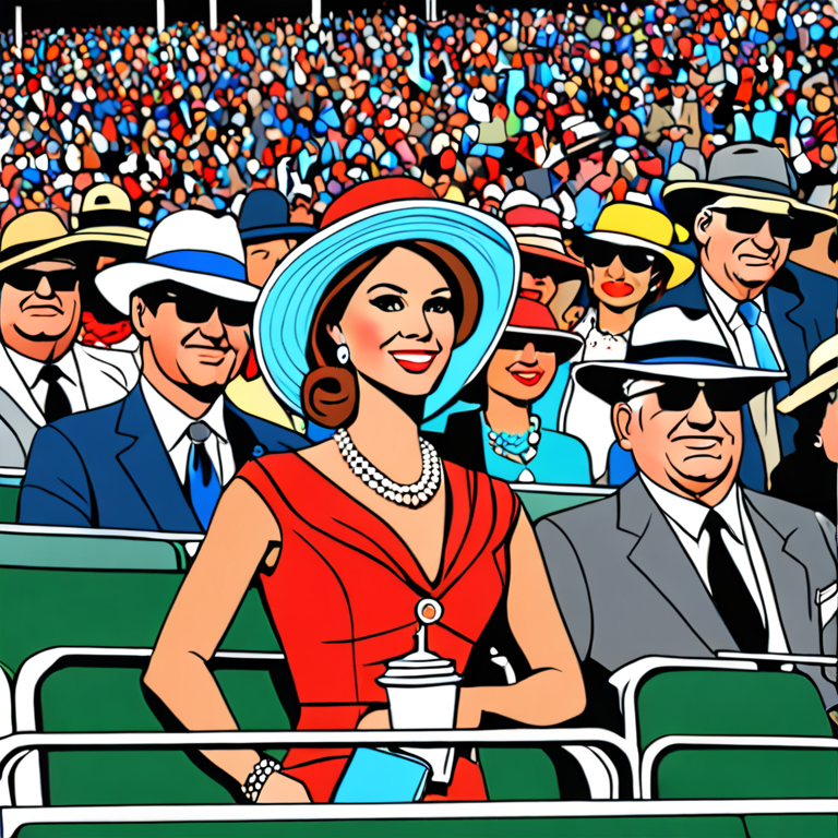 kentucky derby women in the stands cartoon