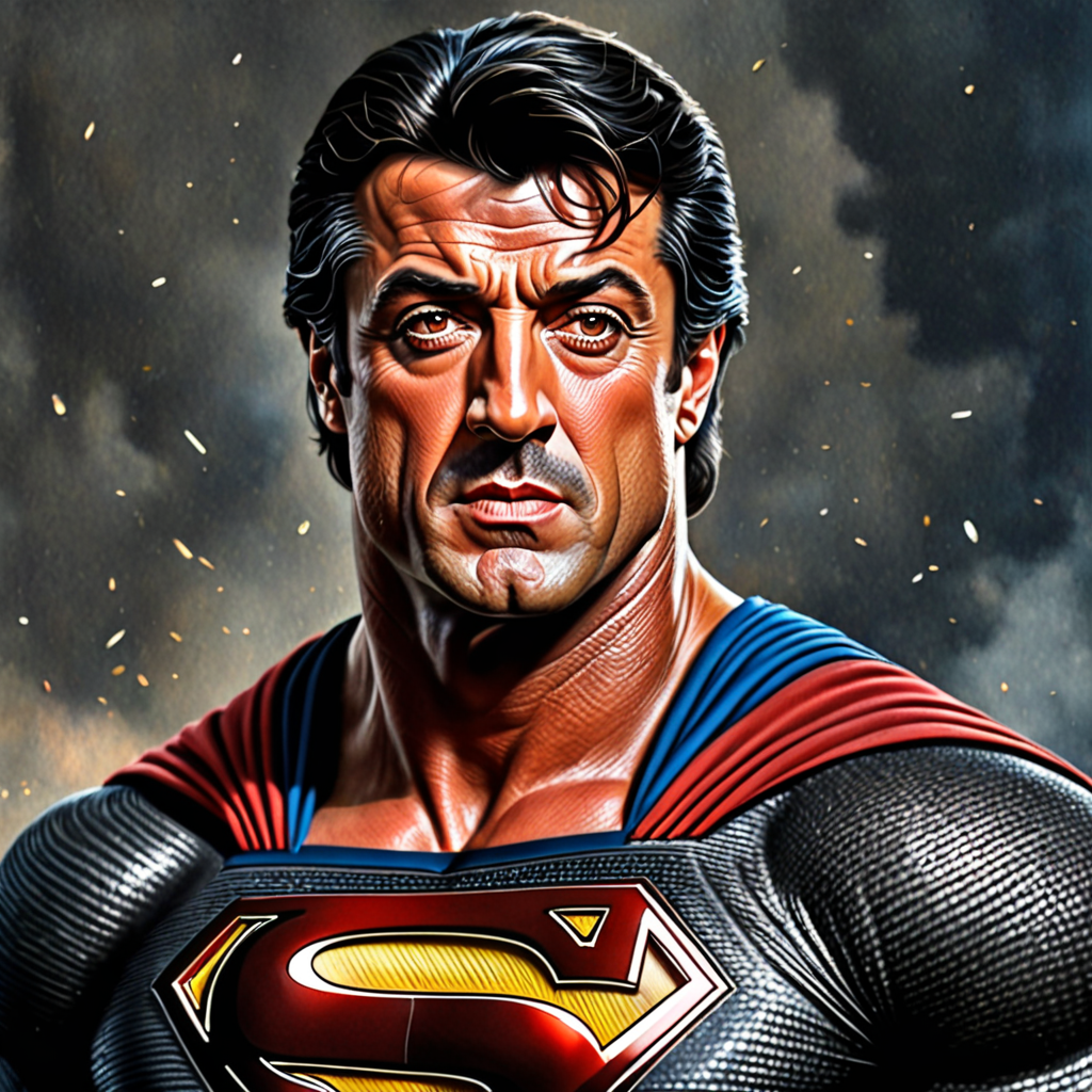 stallone superman realistic art