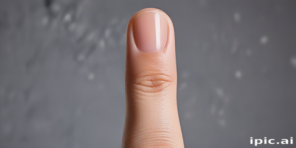A Close-Up View of a Single Finger Pointing Upward Against a Neutral ...