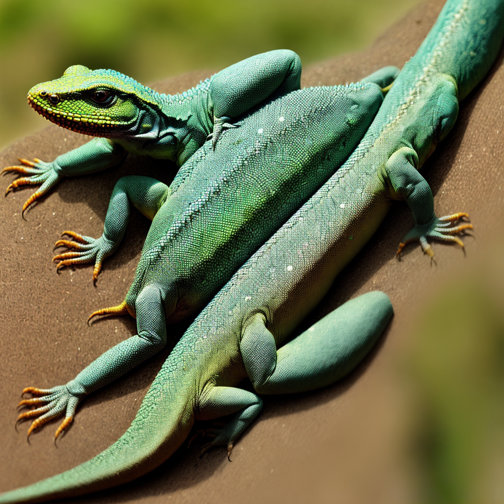 lesbian lizard flexing her muscles full body