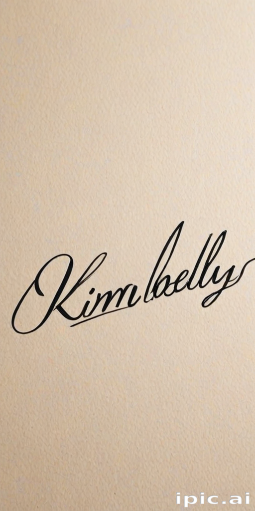 Elegant Handwritten Signature of Kim Kelly on Textured Background