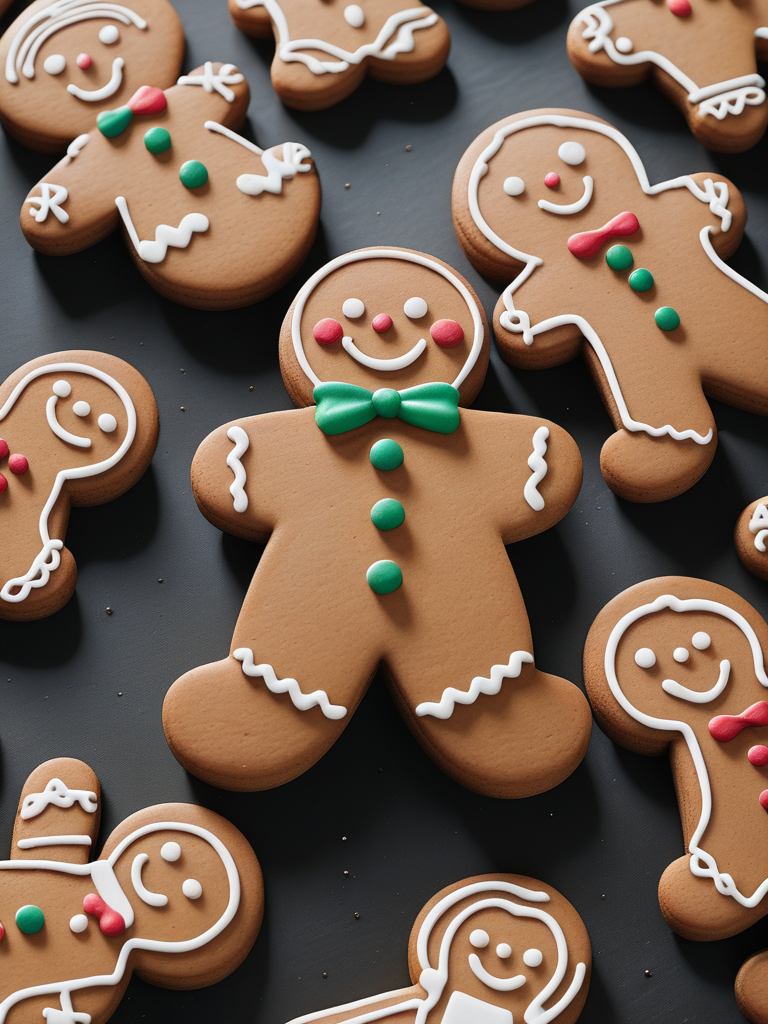 A Festive Display of Cheerful Gingerbread Cookies Ready for the Holidays