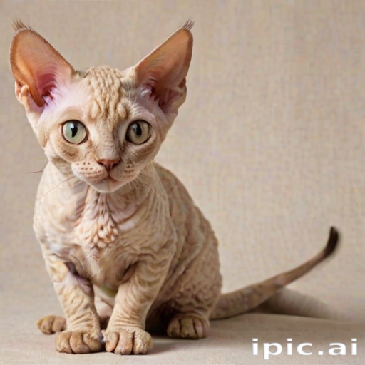 A Playful and Adorable Devon Rex Cat with Unique Curly Fur Texture.