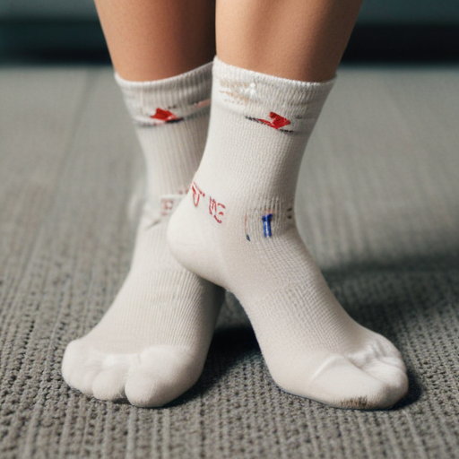 a woman's feet in socks