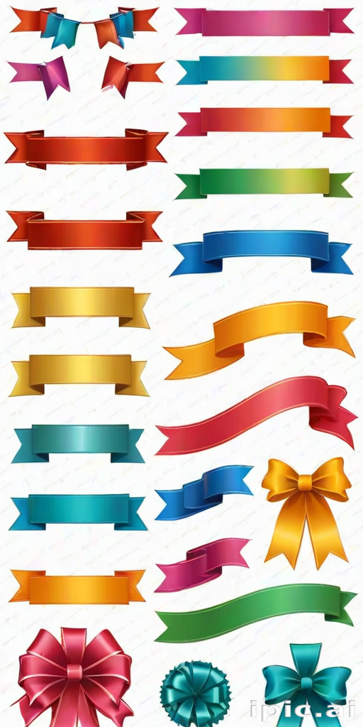 Colorful Collection of Decorative Ribbons and Bows for Various Occasions