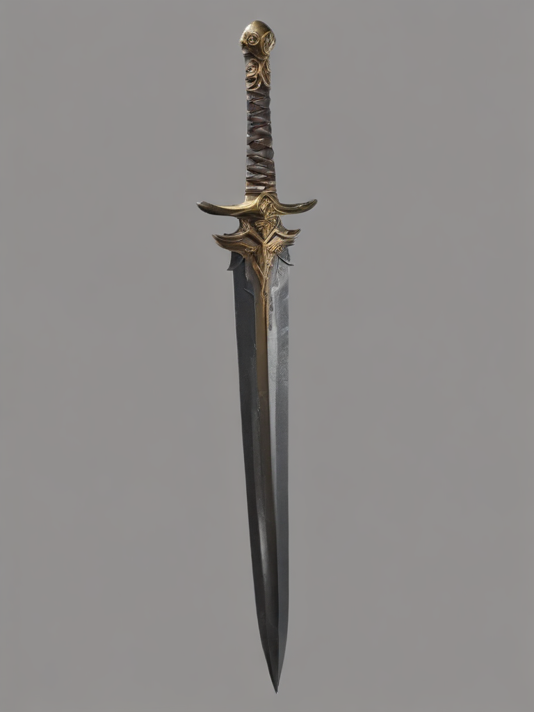 Elegant Sword with Intricate Design and Dark Blade for Fantasy Adventures
